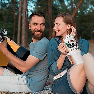 FECBK 40 oz Sublimation Tumbler with Handle and Straw Keeps Cold for 34 Hours 8 Pack Stainless Steel Double Wall Vacuum Insulated Travel Mug Cup Tumblers Bulk Sublimation Blank White