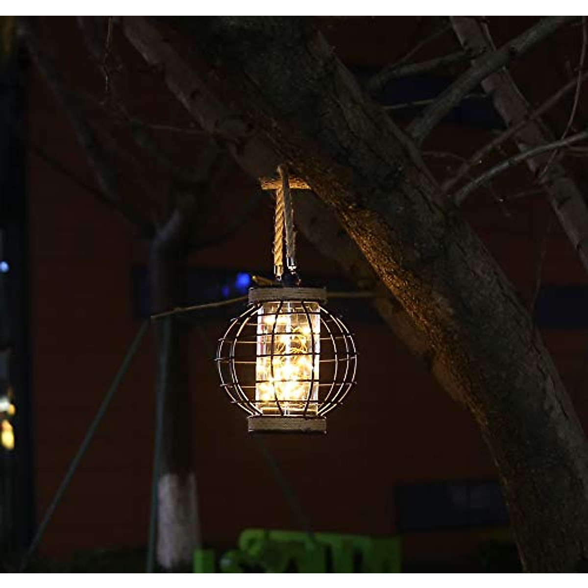 JHY DESIGN Metal Cage LED Lantern Battery Powered,7.3" Tall Cordless Accent Light with 20pcs Fairy Lights.Great for Weddings, Parties, Patio, Events for Indoors/Outdoors.