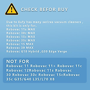 Replacement Parts forEufy RoboVac 11S Max, Accessories Kit for RoboVac 15C Max 30C Max 35c Max 15t Max 39 Max Series G10 G20 G30 G32 Edge Verge Hybrid