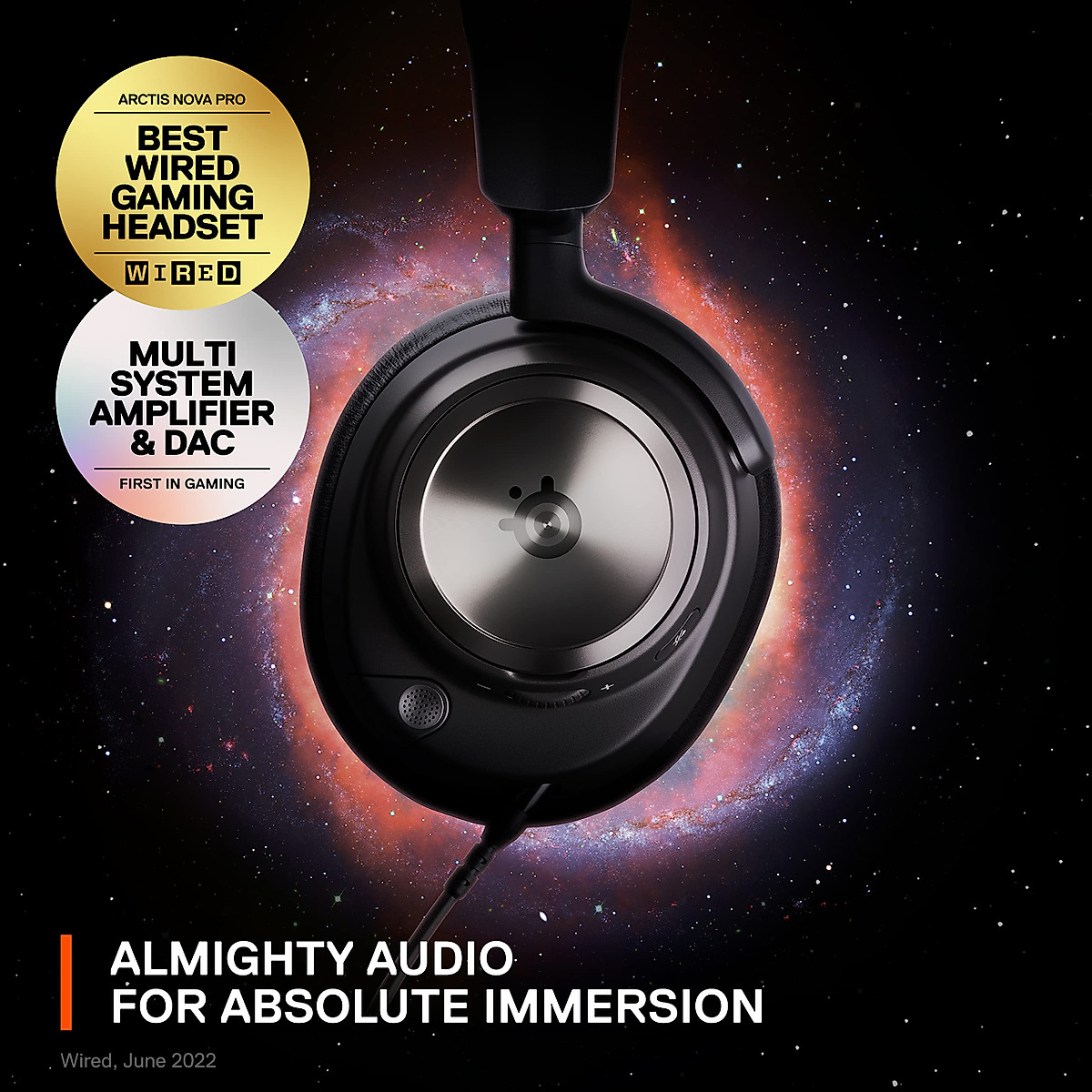SteelSeries Arctis Nova Pro Multi-System Gaming Headset - Premium Drivers - Hi-Res Spatial Audio - GameDAC Gen 2 - ESS Quad-DAC - ClearCast Mic - PC, PS5, PS4, Switch (Renewed)
