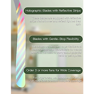 Fly Repellent Fans for Tables, Portable, Soundless, Holographic Blades, for Picnic, Party, Restaurant, Kitchen, BBQ (Standard, White)