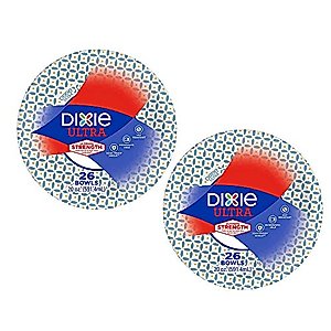 Dixie Ultra Heavy Duty Paper Bowls, 26 Count, 20 Ounce (2 Pack) Styles May Vary