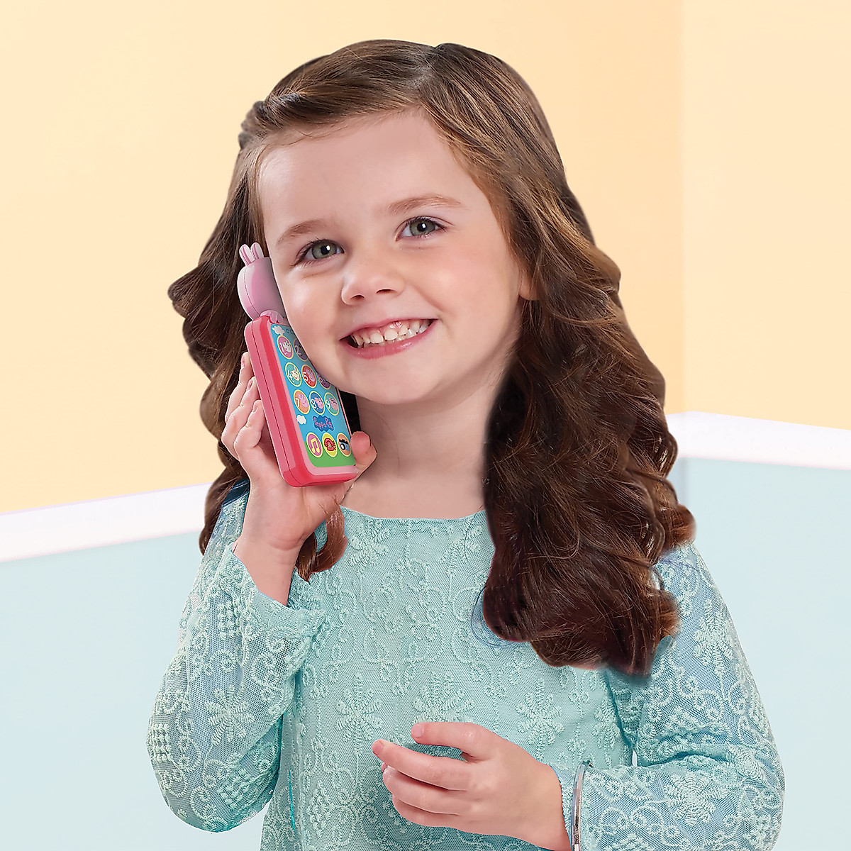 Just Play Peppa Pig Have a Chat Cell Phone, Toy Phone with Realistic Sounds and Light Up Buttons, Kids Toys for Ages 3 Up
