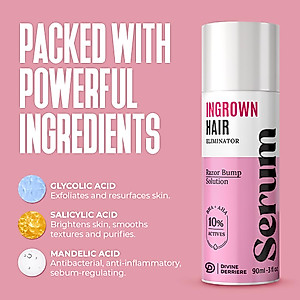 Razor Bump Stopper with Dark Spot Remover, Ingrown Hair Treatment for Bikini Area and Razor Bumps Treatment - Salicylic Acid After Shave Solution for Ingrown Hairs & Razor Burns