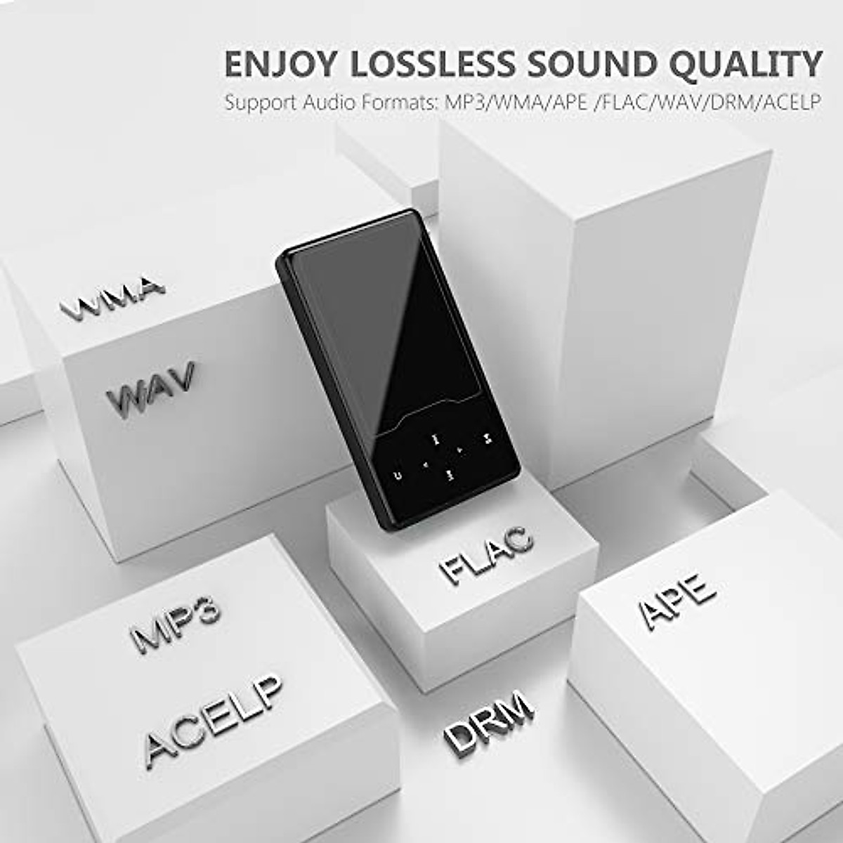 MP3 Player with Bluetooth 5.2, BERENNIS 16GB Portable HiFi Lossless Sound 2.4" Large Screen Music Player with FM Radio Voice Recorder Video Player, Support up to 128GB