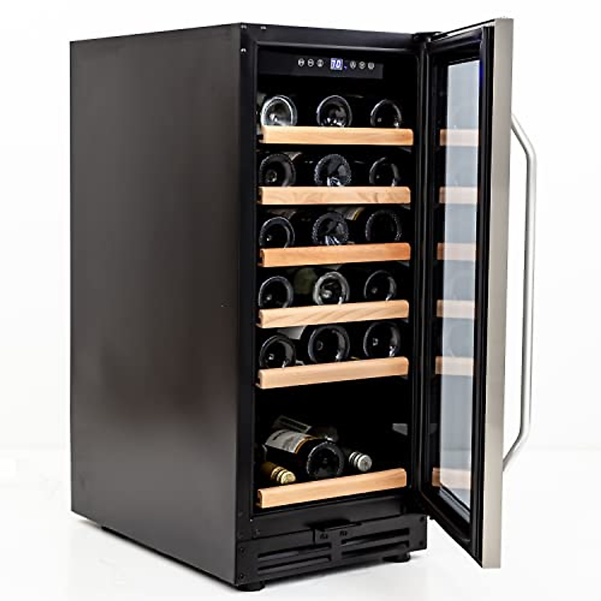 Avanti WC3015S3S Wine Cooler Freestanding Holds Up to 30 Bottles, Stainless Steel Construction, Black