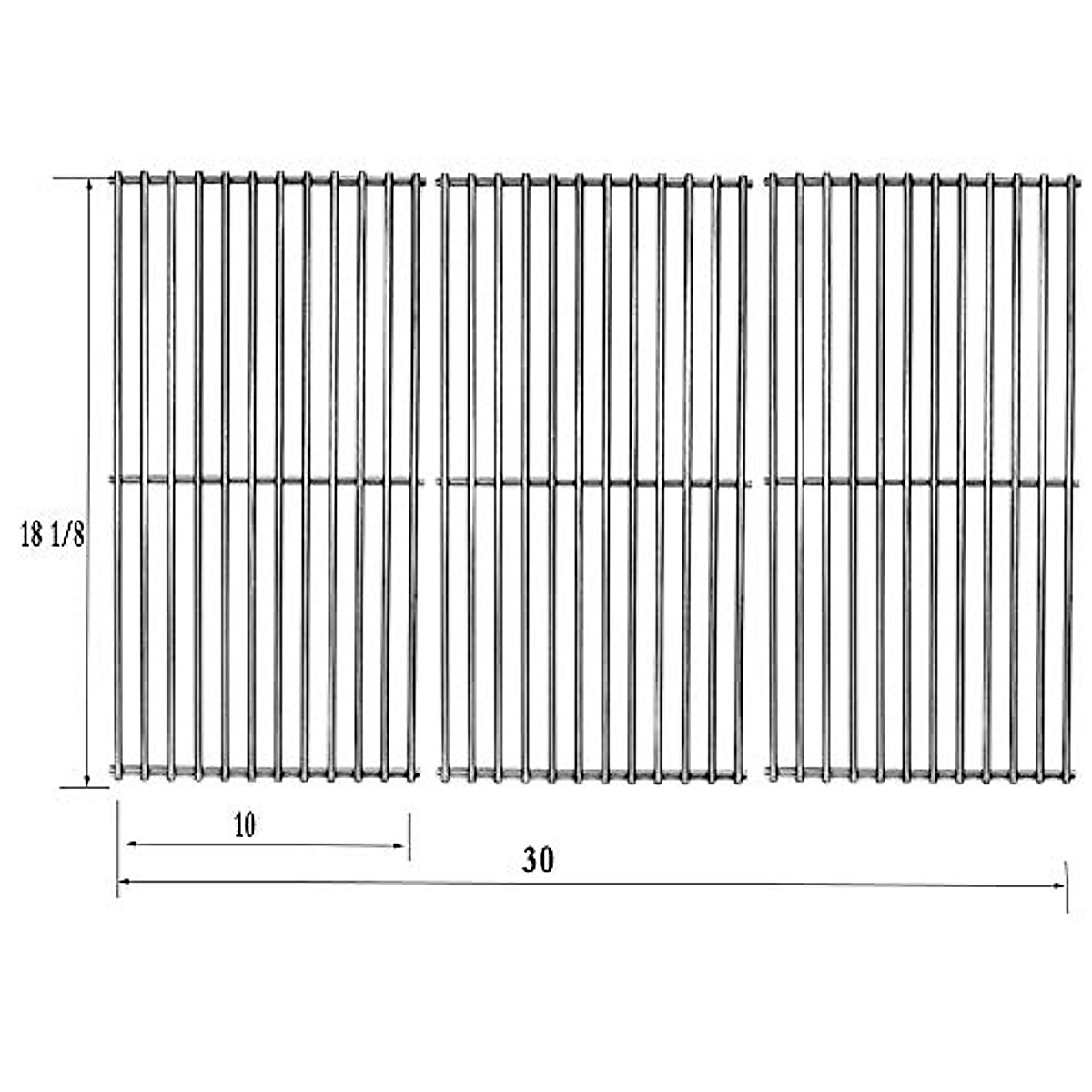 Votenli S6599C (3-Pack) 18 1/8 inch Stainless Steel Cooking Grid Grates Replacement for Select Gas Grill Models by Charbroil 463224912, 463231711, 463247209, 463247310, 463247512, 463248208, 463262812
