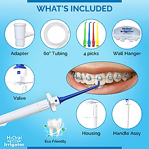 H2Oral Irrigator Dental Care System | Advanced Shower Water Flosser for Healthy Gums and Teeth | Experience Superior Dental Hygiene at Home | Made in U.S.A.