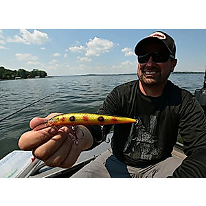 Rumble B Crankbait, Lemon Tiger, 3/8 Oz, Dives 10-14 Feet for Bass, Walleye, Trout, and Pike