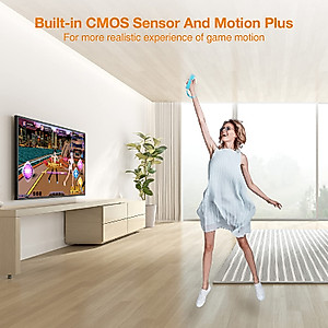 2-Pack Wii Remote Controller, 2 in 1 Wii Remote with Motion Plus for Nintendo Wii and Wii U, Wireless Wii Controller with Silicone Case and Wrist Strap (Pink and Blue)