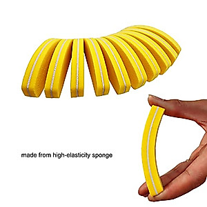 Nail Buffer - Half Moon Nail File 100/180 Grit Professional Fingernail Emery Board Buffing Blocks Manicure Set Nail Care Tool for Acrylic Nails 10pcs (Yellow)