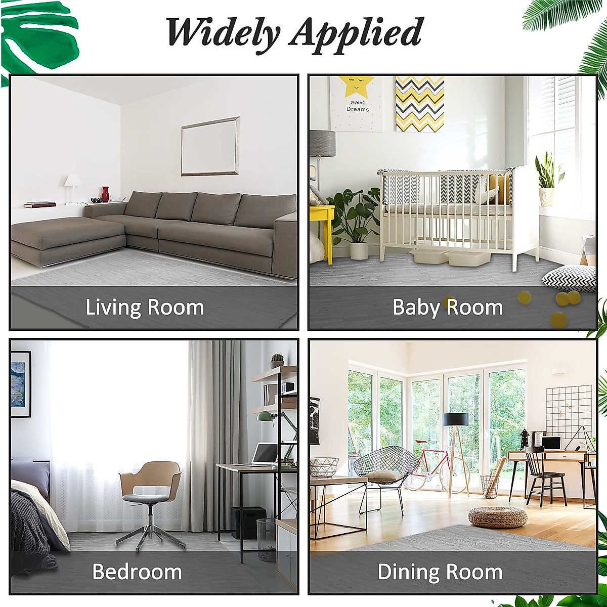 32 Pcs Wood Grain Mats Foam Tiles Interlocking Foam Floor Mats for Kids Adults Playroom Bedroom Farmhouse Flooring, 11.8 x 11.8 Inch(Gray)