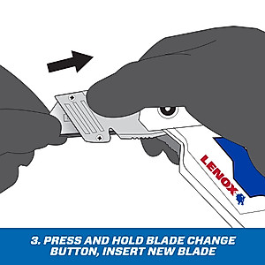 LENOX Utility Knife with 3 Bi-Metal Blades, Retractable, Foldable and Portable, Blade Storage (LXHT10601)