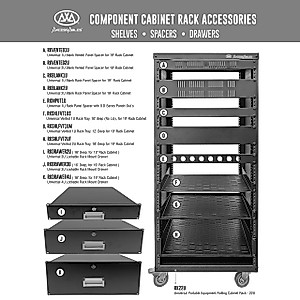 AxcessAbles 1U Vented AV Cantilever Rack Shelf for 19 Inch Equipment Rack & IT Cabinets. 10 Inches Deep No Lips. 44lb Capacity (2 Pack)