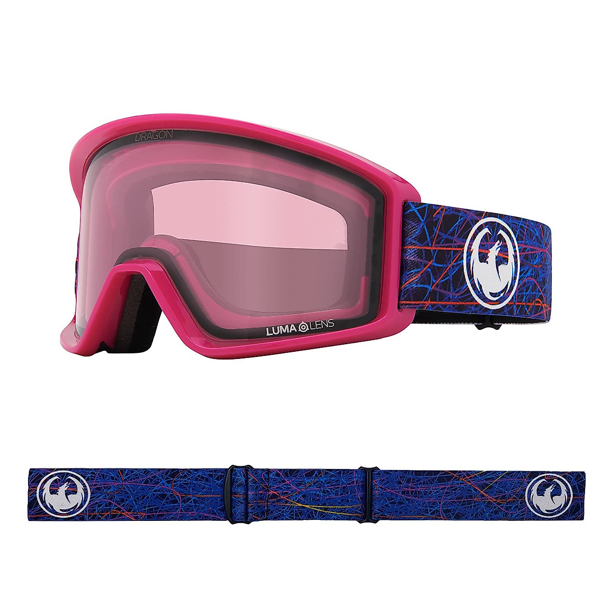 Dragon Unisex Snowgoggles DXT OTG - Scribble with Lumalens Light Rose Large