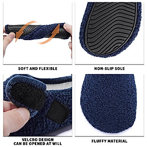 Heiiwarm Boys Toddler Girls Slippers Barefoot House Shoes Winter Warm House Slippers Cozy Lightweight Non-Slip Bedroom Indoor Socks Navy Toddler 10-11