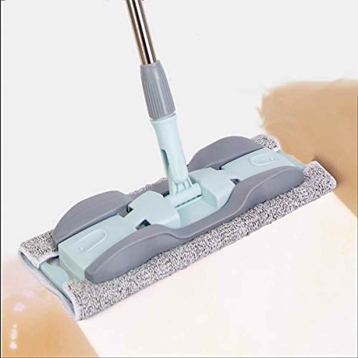 Mop 15 in Microfiber Hardwood Floor Mop 4 Washable Mop Pads Flat Mops for Wet or Dry Laminate Tile Floor Cleaning Wet Mop with Durable Extended Handle