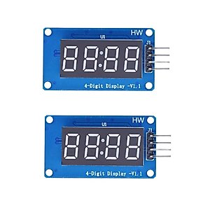 Seazoon 2PCS 4 Bits Digital Tube LED Display Module Board W/Clock Display TM1637 for Arduino Oc65