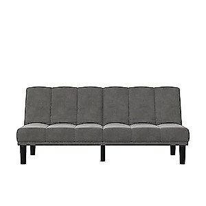 Couch Sleeper Convertible Sofa Bed with Adjustable Back, Fabric Loveseat with Gold Metal Legs for Living Room, Bedroom, Small Space