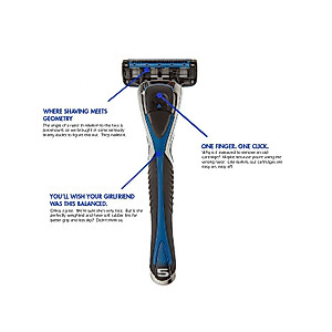 The Ultimate Shave Men's 5-Blade Razor Plus Bulk Pack of 12 Razor Blade Refill Cartridges with a Shaving Razor Handle