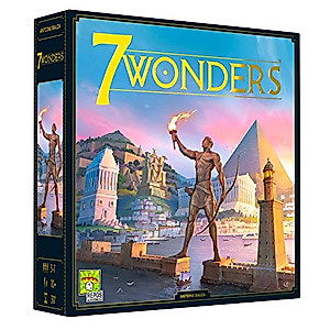 7 Wonders Board Game BASE GAME (New Edition) | Family Board Game | Civilization Board Game for Adults | Strategy Board Game for Game Night | 3-7 Players | Ages 10+ | Made by Repos Production