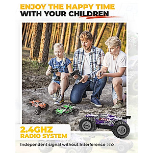 BEZGAR TM202 Toy Grade 1:20 Scale Remote Control Car,2WD Top Speed 15 Km/h Electric Toy Off Road 2.4GHz RC Monster Vehicle Truck Crawler with 2 Rechargeable Batteries for Boys Kids and Adults