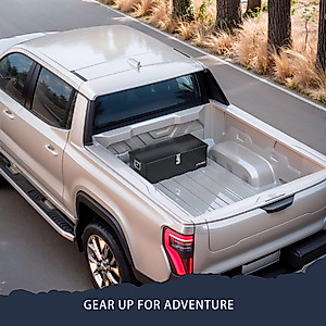 ARKSEN 30 Inch Heavy Duty Aluminum Diamond Plate Tool Box Chest Box Pick Up Truck Bed RV Trailer Toolbox Storage Lockable Organizer with Side Handle and Lock Keys – Black