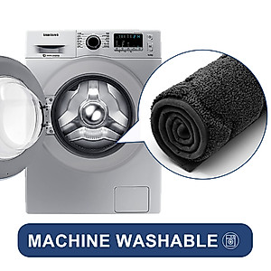 COSY HOMEER Indoor Door Mat Floor Mats Dirt Trapper Rug Wet Shoes and Paws, Front Door Outside Entry Welcome Outdoor Entrance Dog Cat Rugs, Anti Slip Machine Washable,20"x32",Black