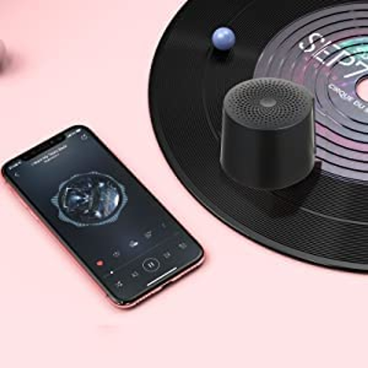 Holiday Super Mini Portable Bluetooth Speaker,Microphone, TWS Stereo Pairing for Home Outdoor Travel Camping Gifts (Black)