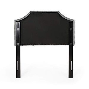 Christopher Knight Home Rachel Upholstered Twin Headboard, Charcoal Gray, Black