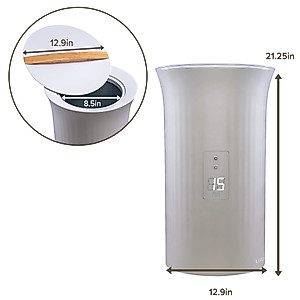 Live Fine Towel Warmer | Bucket Style Luxury Heater with LED Display, Adjustable Timer, Auto Shut-Off | Fits 40” x 70” Oversized Towel - Height 21.25 Inches and 12.9 Inches Wide