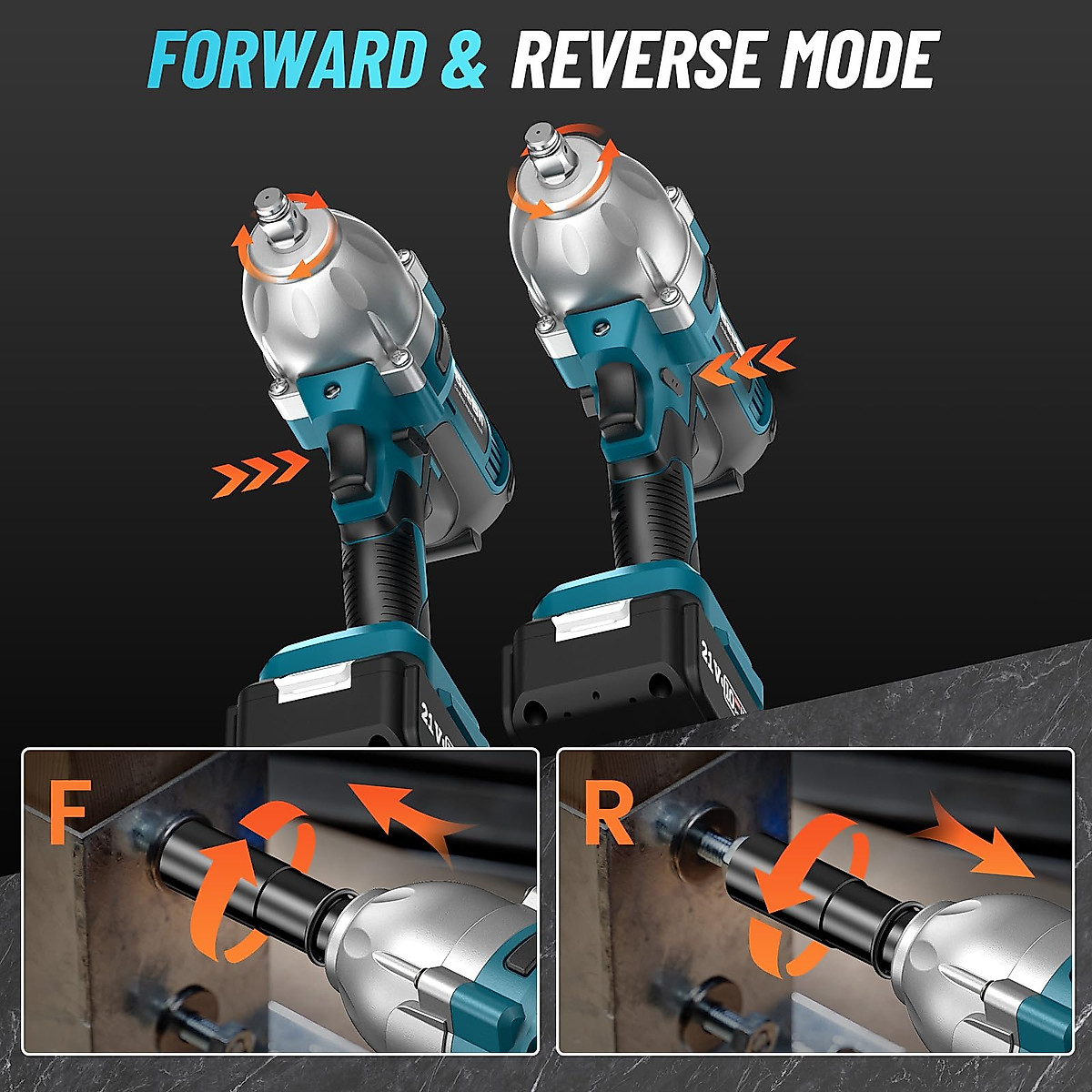 Seesii Cordless Electric Impact Wrench 1/2 inch for Car Home, 665Ft-lbs(900N.m) Brushless, 3300RPM High Torque Gun w/ 2x 4.0Ah Battery,Charger & 6 Sockets, WH710