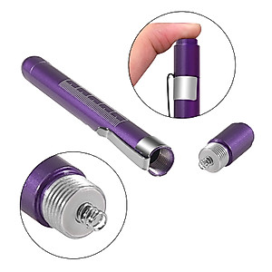 ALMOCN 4 Pack Pen Light,Nurse Medical Reusable LED Penlight White Light with Pupil Gauge and Ruler,2 Pack Teal + 2 Pack Purple