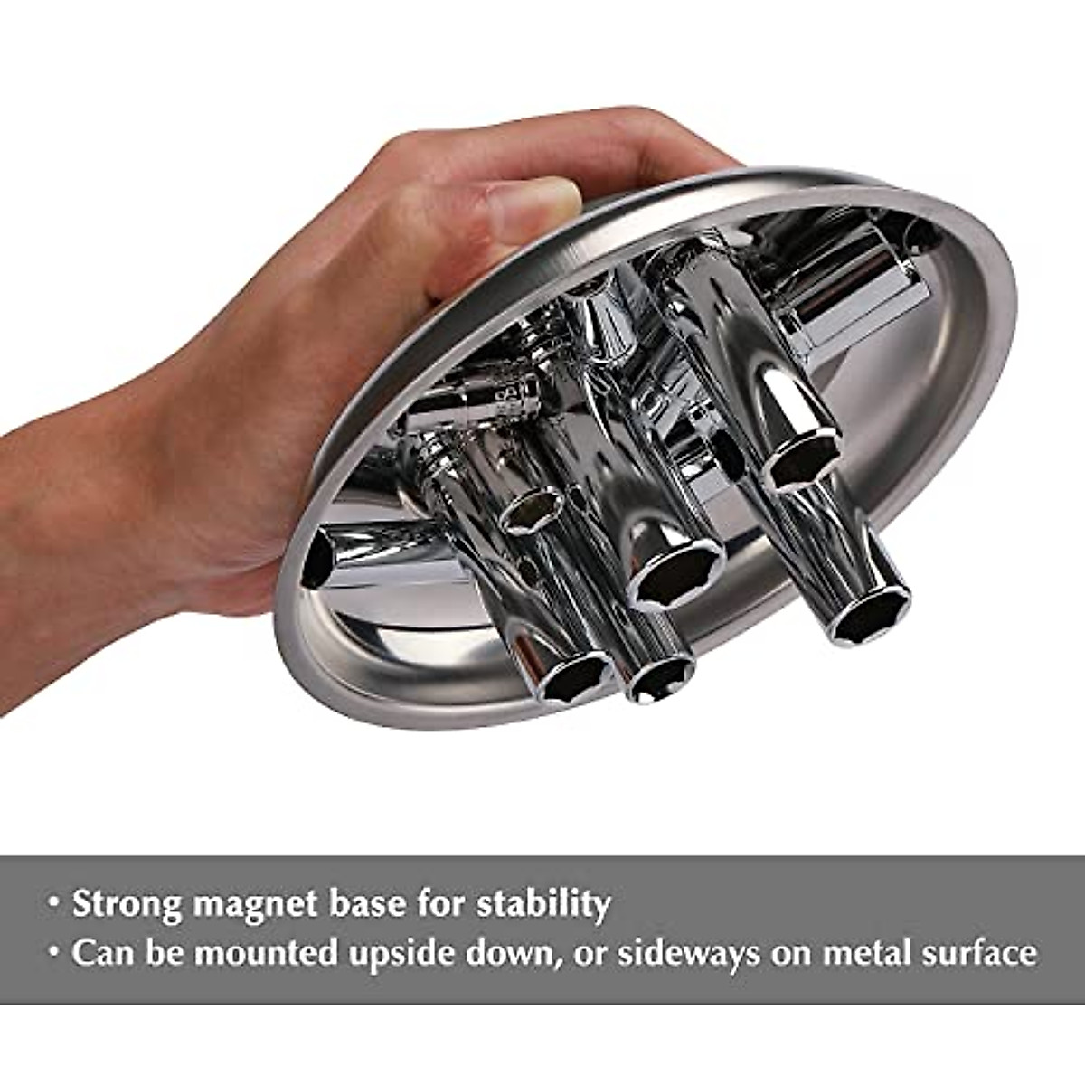 EMENTOL 5PCS 6-Inch Round Magnetic Tray Set, Stainless Steel Magnetic Bowl, for Screws, Nuts, Bolts, Metal Parts