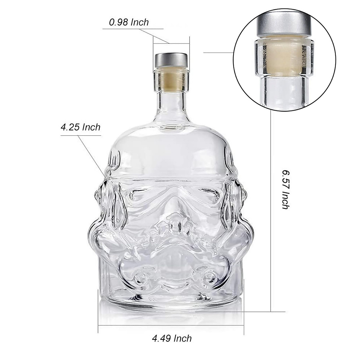 Konpwine Whiskey Decanter Transparent Creative Bottle Whiskey Decanter Set Whiskey Carafe for Wine, Liquor, Scotch, Bourbon, Brandy,Gifts for Dad,Husband,Boyfriend. (A-Bottle+2 Glasses)