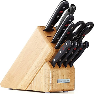 Wüsthof Gourmet 11-Piece Knife Block Set, Beech Wood
