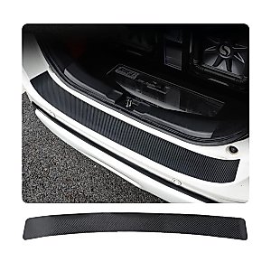 Ziciner Car Rear Bumper Protector Guard, Anti-Scratch Carbon Fiber Trunk Door Sill Protection Strip Sticker, Universal Vehicle Trim Cover Accessories for Car, Truck, SUV, Van (41×3.75 in, Black)