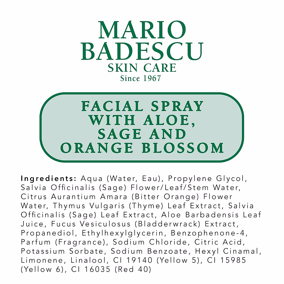 Mario Badescu Facial Spray with Aloe, Sage and Orange Blossom for All Skin Types | Face Mist that Hydrates & Uplifts | 8 FL OZ
