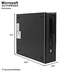 HP EliteDesk 600 G1 Small Form Desktop Computer Tower PC (Intel Quad Core i5-4570, 8GB Ram, 256GB SSD, WiFi, HDMI) Win 10 Pro with CD (Renewed) 1GB Video Card