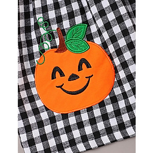 RCPATERN Toddler Halloween Outfit Ruffle Shirt Pumpkin Dress Halloween Infant Girl Clothes for 12M-5Y Orange