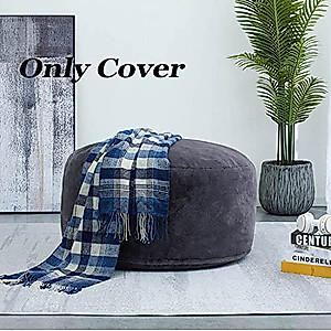 5FT Giant Fur Bean Bag Chair Cover, Ultra Soft Bean Bag Bed for Adults (No Filler, Cover only), Big Round Soft Fluffy Faux Fur Bean Bag Lazy Sofa Bed Cover, Machine Washable Big Size Bean Bag Cover