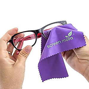 Screen Mom Screen Cleaner Kit for Laptop, Phone Cleaner, iPad, Eyeglass, LED, LCD, TV - Includes 2oz Spray and 2 Purple Cleaning Cloths