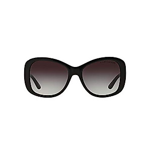 Ralph by Ralph Lauren Women's RL8144 Rectangular Sunglasses, Black/Grey Gradient, 56 mm