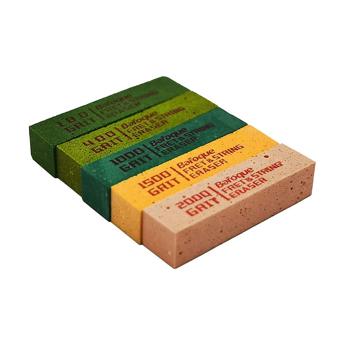 Baroque Fret Erasers for Guitar, Suitable for Guitar Strings & Fret Polishing Abrasive, Fret Erasers Kit, Set of 5,High-Quality Luthier Tools Guitar(180&400&1000&1500&2000Grit)