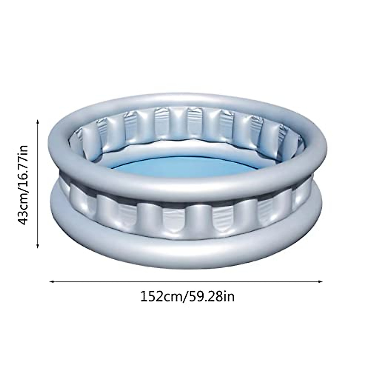 Round Blow up Pool - UFO Shape Inflatable Thicken Kid Pool - Family Blow Up Kid Pool Full-Sized Play Center for Kids Children, Backyard Garden Outdoor Summer Die