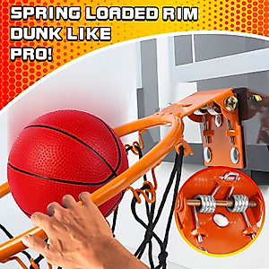 SUPER JOY Mini Indoor Basketball Hoop Over The Door Basketball Hoop with Audio Scoreboard and Batteries | Door Room Basketball Hoop Office Basketball Hoop Bedroom Basketball Hoop for Kids & Adults