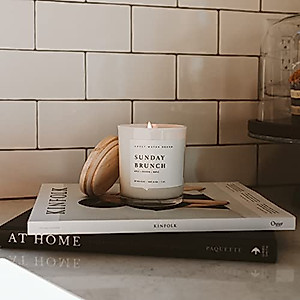 Sweet Water Decor Sunday Brunch Candle | Apple, Bourbon, Vanilla & Maple, Breakfast Scented Soy Wax Candle for Home | 11oz White Jar, 50+ Hour Burn Time, Made in The USA