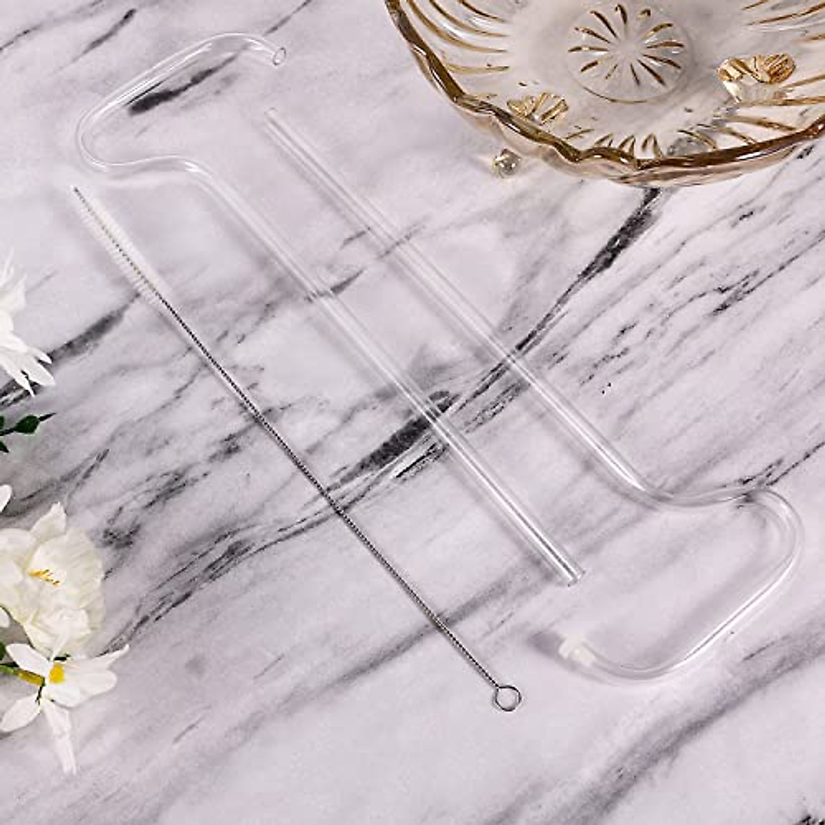 Anti Wrinkle Straw, 2pcs Plastic Prevent Wrinkle Straw Compatible with Stanley Adventure Quencher 40 oz Travel Tumblers，Anti Lip Drinking Straw Curved Straw,Reusable No Wrinkle Straws with Brush