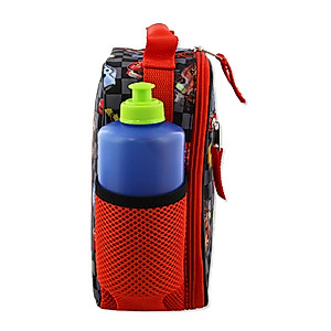 Disney Cars Meal Holder, Lightning McQueen Boys Soft Insulated School Lunch Box (One Size, Black/Red)