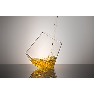 Prestige Decanters Diamond Whiskey Glasses - Rocks Glass for Rum, Tequila, Scotch Glasses - Whiskey Gifts - 10oz Cocktail, Lowball, Old Fashioned Glass (Set of 2) Unique Bar Decor & Bourbon Gifts